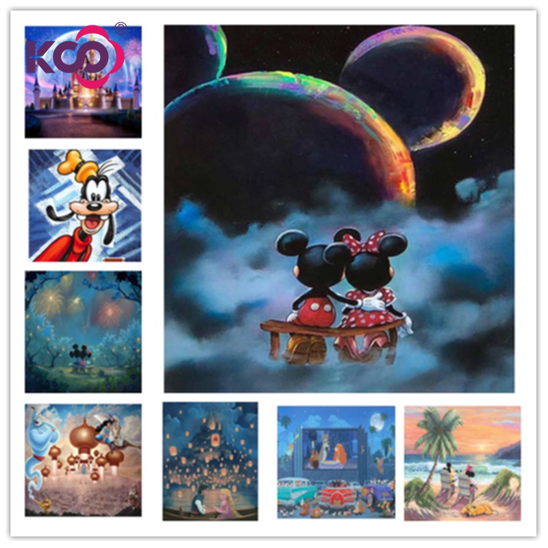 Ks Diamond Painting Mickey Mouse And Donald Duck 5d Mosaic Art Cross ...