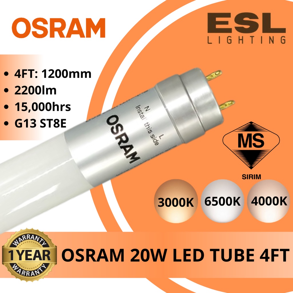 🌸READY STOCK🌸 [SIRIM] ESL LIGHTING / OSRAM / LIGHTING / LED TUBE 20W ...
