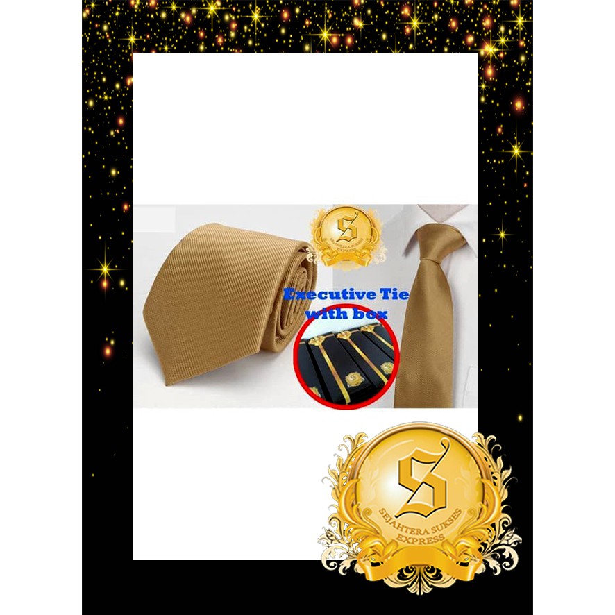 Light gold Tie Male formal Office Tie Small Line bonus box sse trade ...