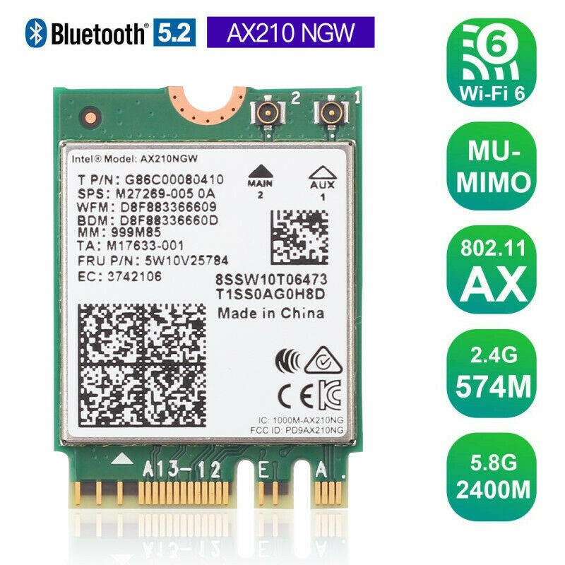 Intel WiFi Bluetooth Card AX210 AX200 AX201 AC 9560 9260 8265 8260 7265 ...