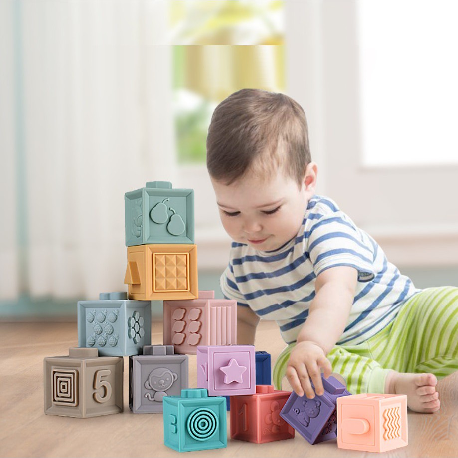 Baby 3D Puzzle Blocks / Cognitive Relief Soft Building Blocks / Baby ...
