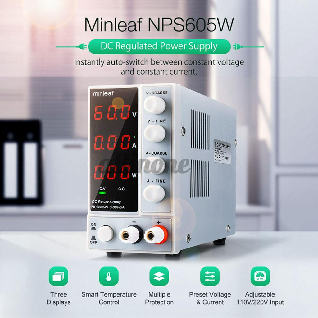110V/220V 0-60V 0-5A Adjustable Digital DC Power Supply 300W Regulated ...