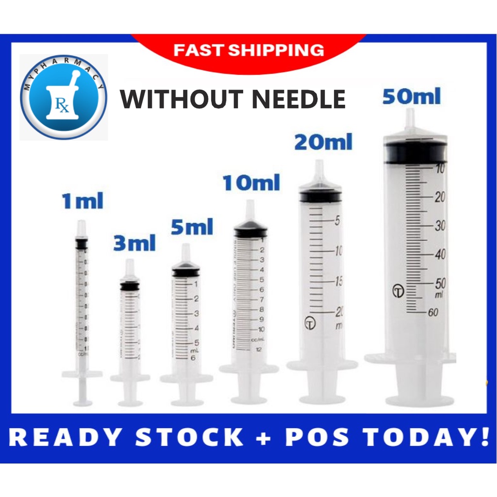 MEDTOPIA / DURASAFE SYRINGE LUER LOCK WITHOUT NEEDLE 3ML(3CC) 5ML(5CC) 10ML (10CC) 20ML(20CC ...