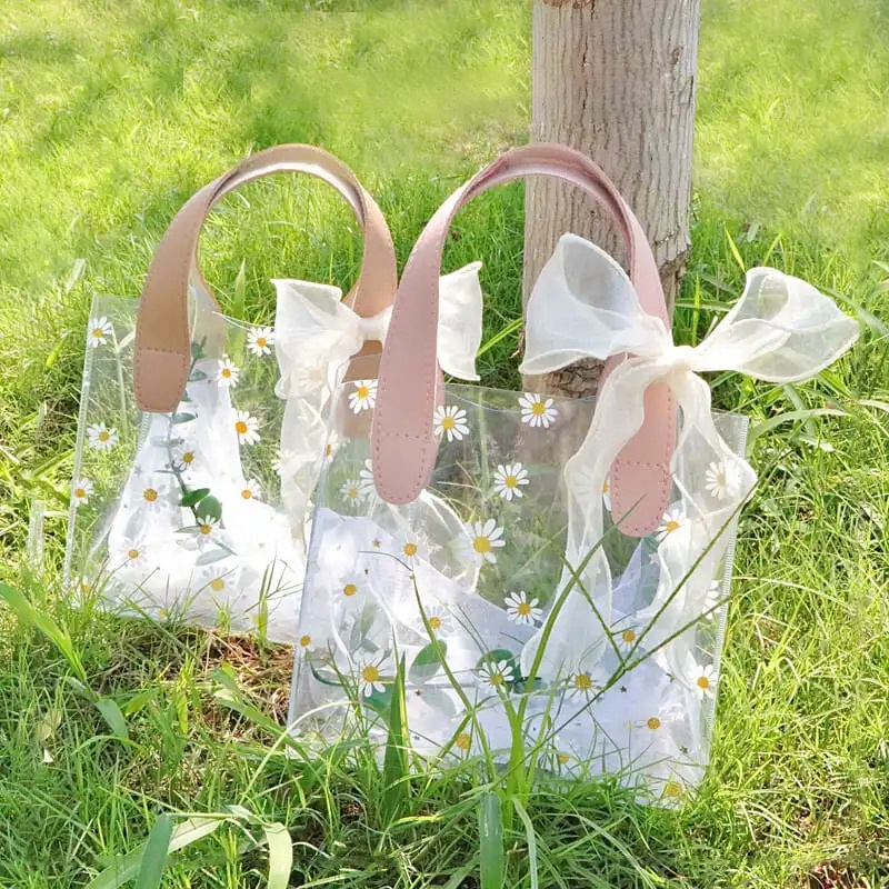 Ins Tote Bags Creative Transparent Wedding Birthday Gifts Bag Portable ...