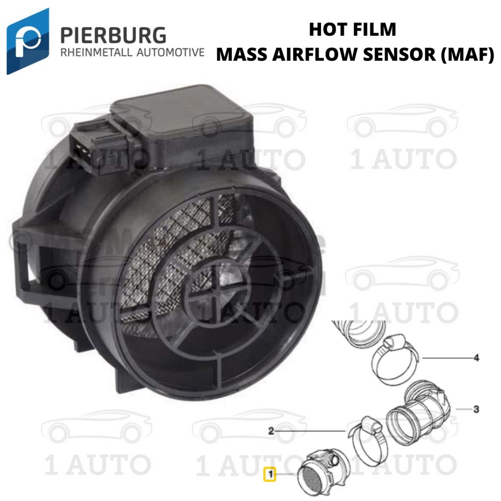 PIERBURG GERMANY MAF SENSOR MASS AIRFLOW SENSOR BMW M52 M54 ENGINE E46 ...