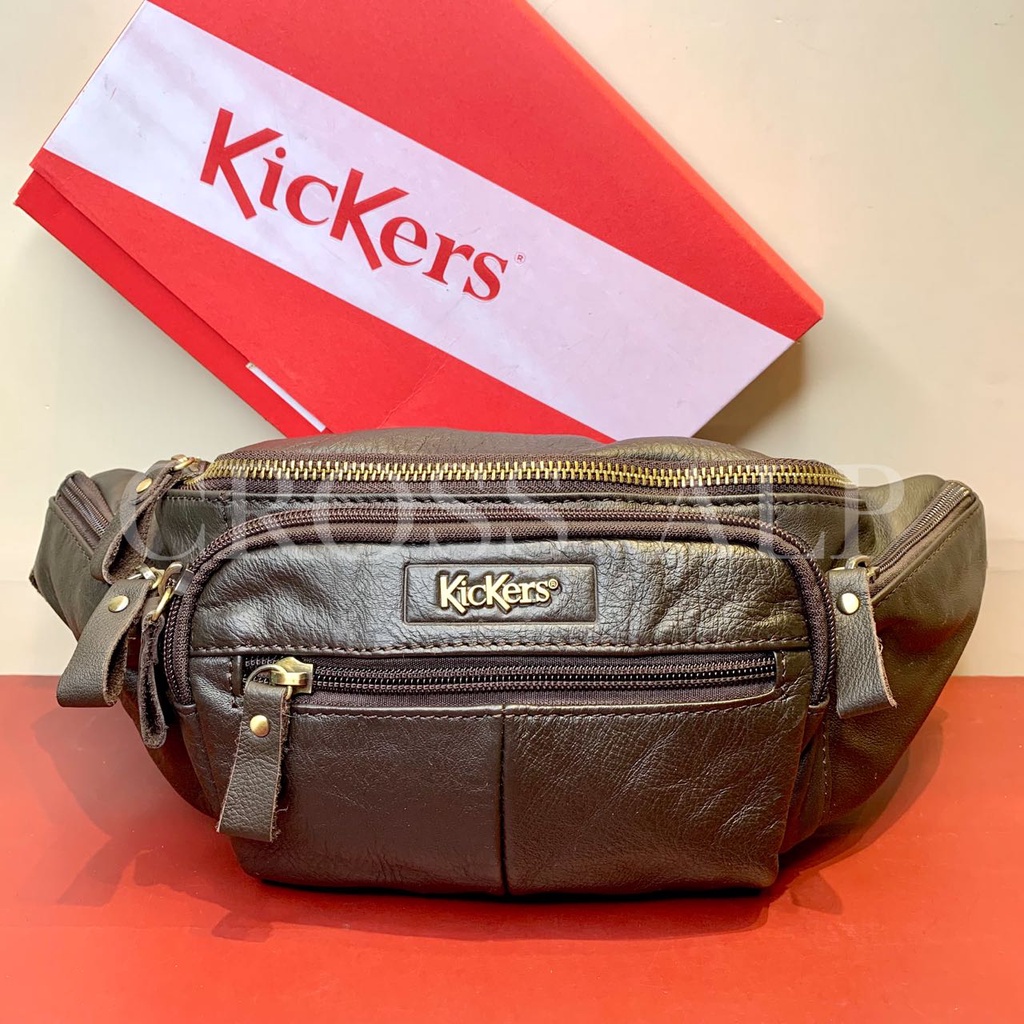 Kickers Waist Bag Chest Beg Original Genuine Leather Male Female Unisex ...