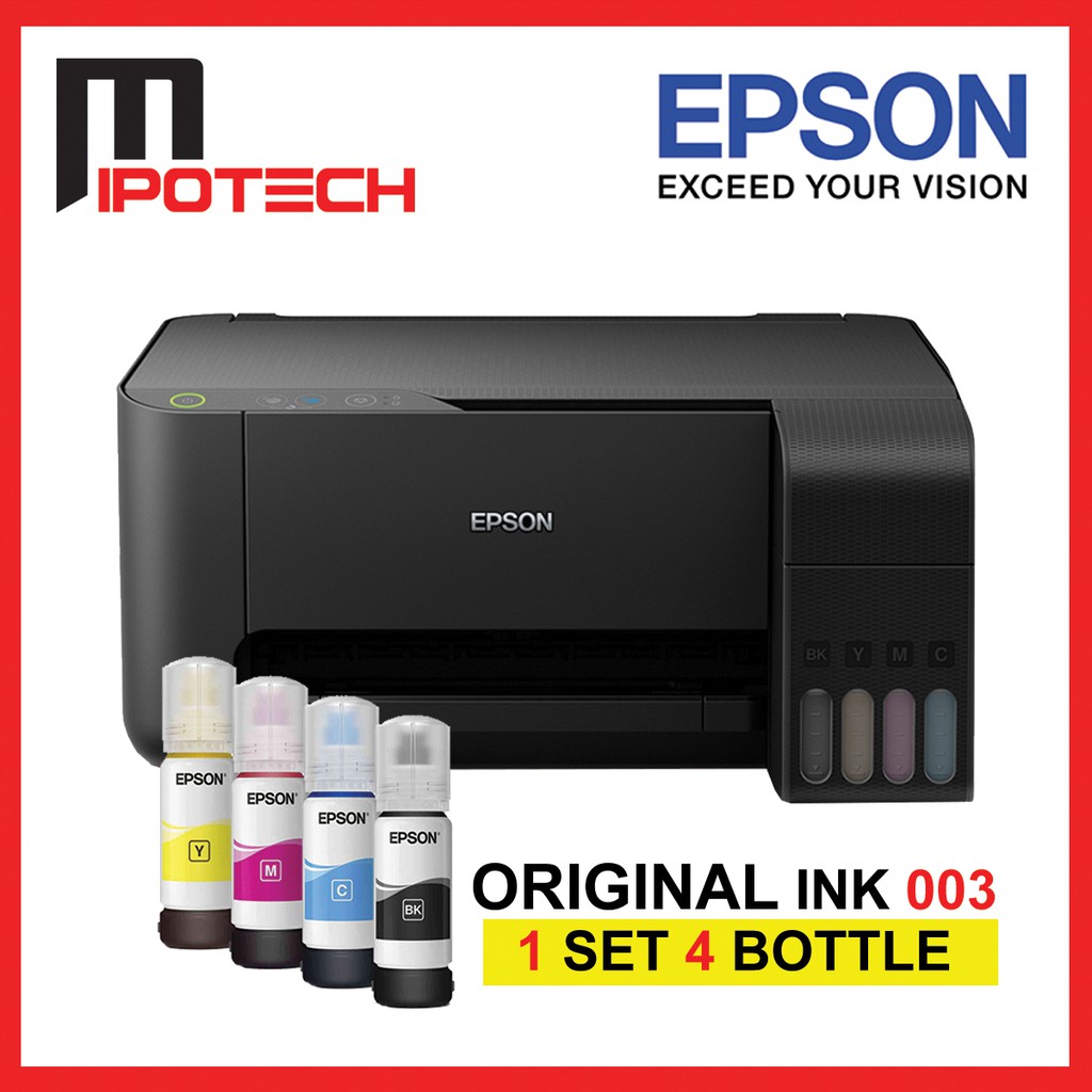 Epson Inkjet L3110 3 IN 1 Printer + Original Ink 1 Set 4 Bottle ...