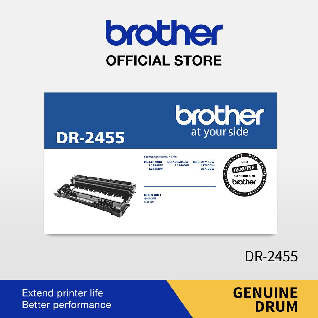 Brother DR-2455 Genuine Monochrome Drum Unit, Black, Page Yield up to ...