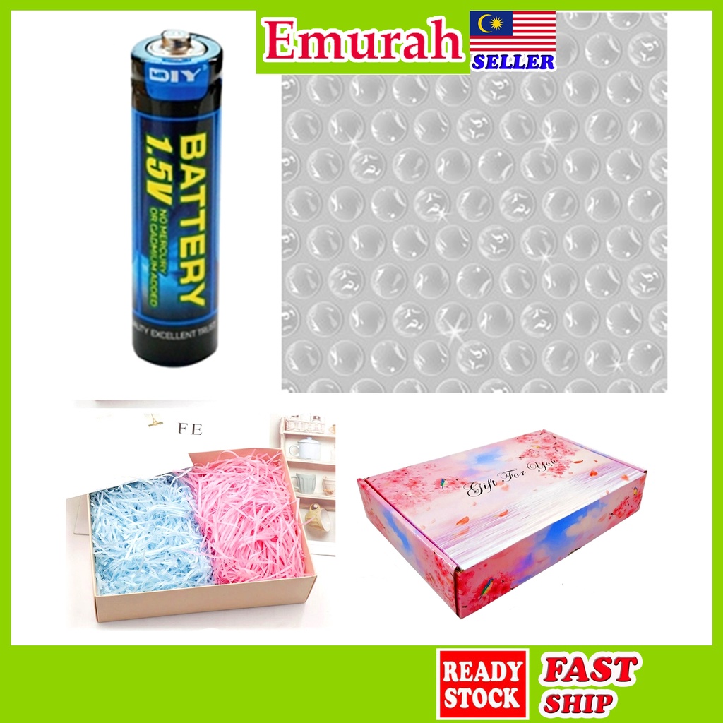 ADD ON Battery Gift Box bubble wrap shredded Paper | Shopee Malaysia