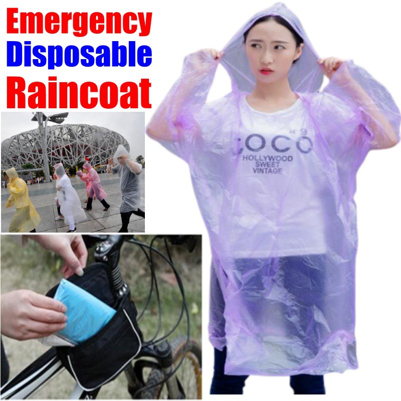 One Time Use Adult Travel Outdoor Disposable Semi Rain Coat Plastic ...