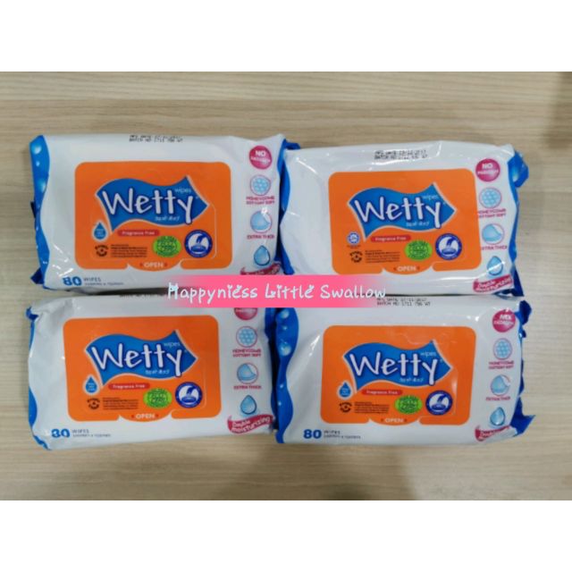 Wetty Wet Wipes 80's X 4 Pack(Fragrance Free) | Shopee Malaysia