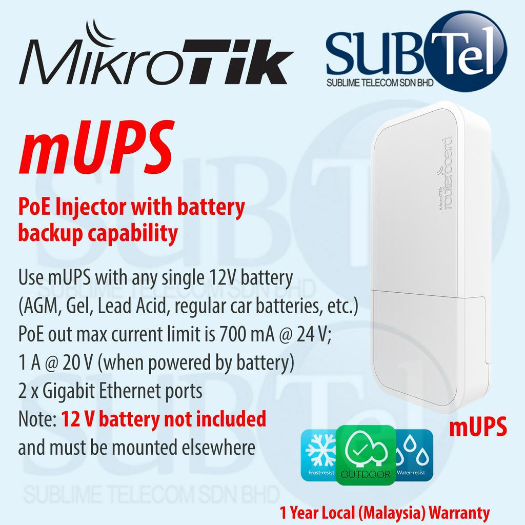 Mikrotik mUPS Outdoor POE adapter Injector for UPS Car Bus Solar ...