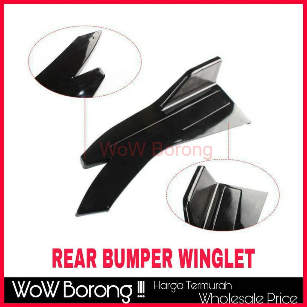 Universal Rear Bumper Lip Diffuser Winglet Wings Anti-crash Modified ...