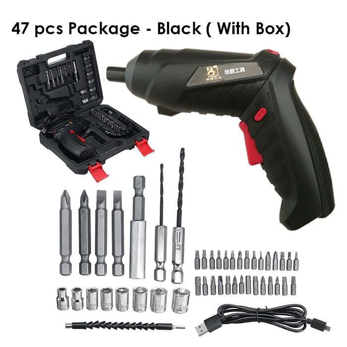 Rechargeable Screwdriver 3.6V Wireless Drill Forward Reverse Button ...