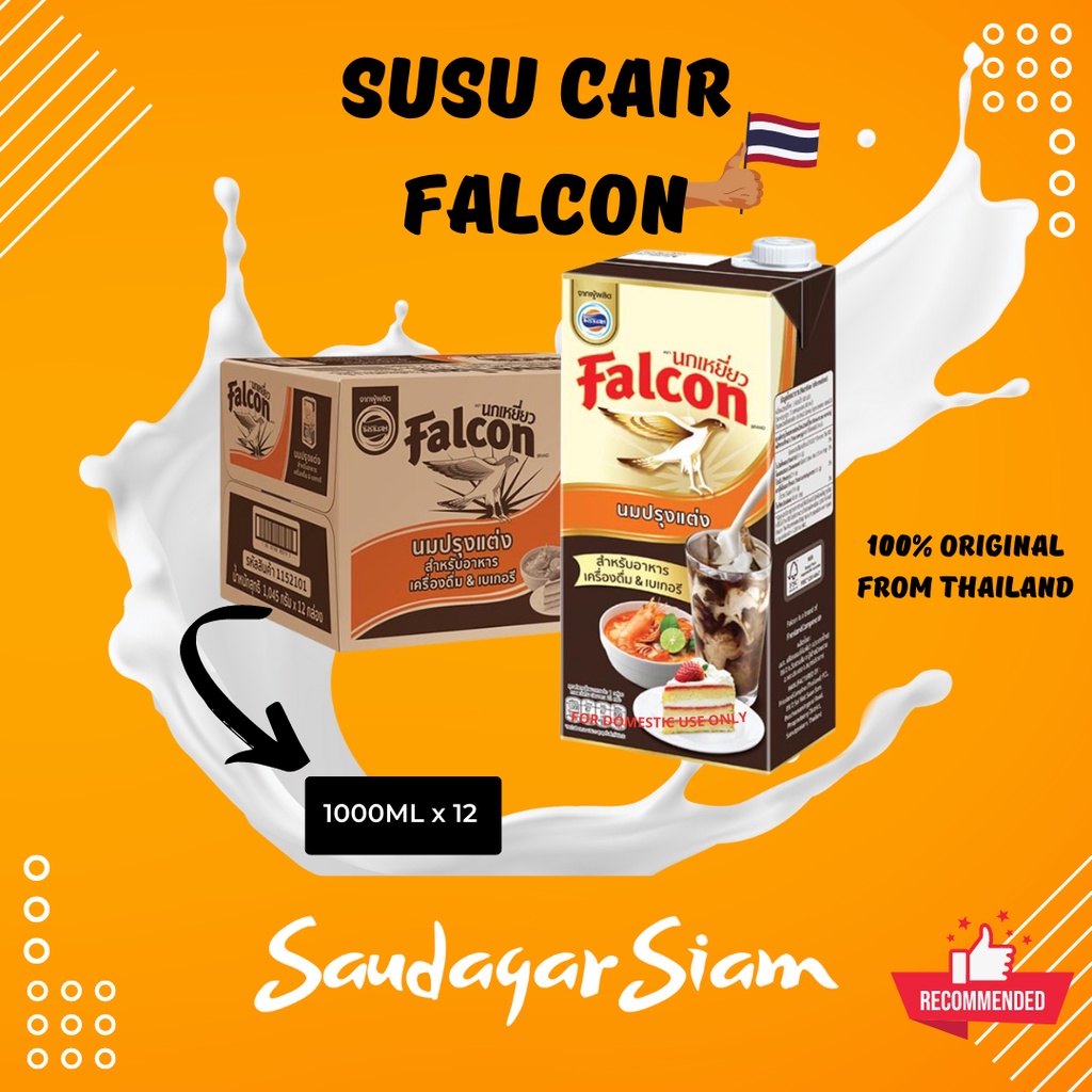 Susu Falcon 1000ml x 12 kotak (1 carton ) 100% Original Thailand Halal ...