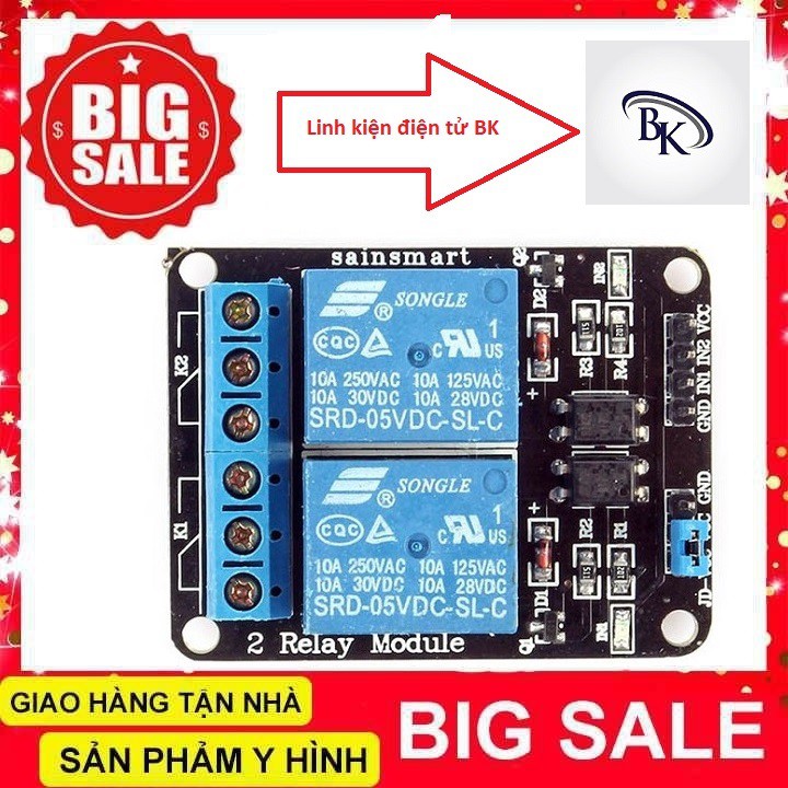 2-channel 5v relay Module with 5vdc isolation opto - 5v opto relay ...
