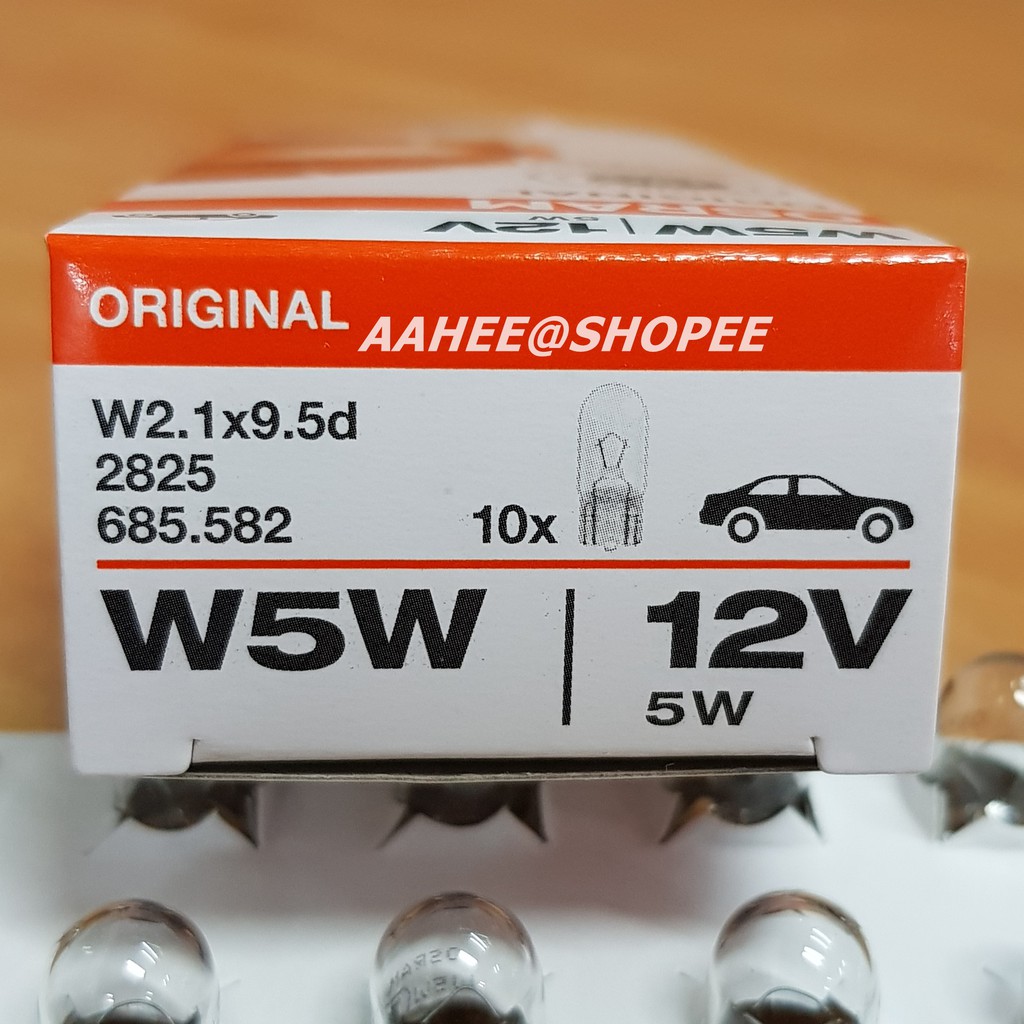 10pcs Original OSRAM 2825 T10 (4090) W5W 12V 5W W2.1X9.5d Auto Bulbs | Shopee Malaysia