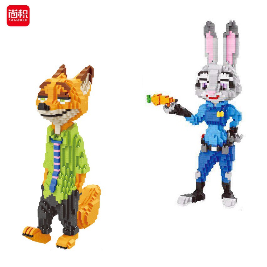 Balody Mini Blocks Cartoon Zootopia Auction Figures Fox Rabbit Model ...