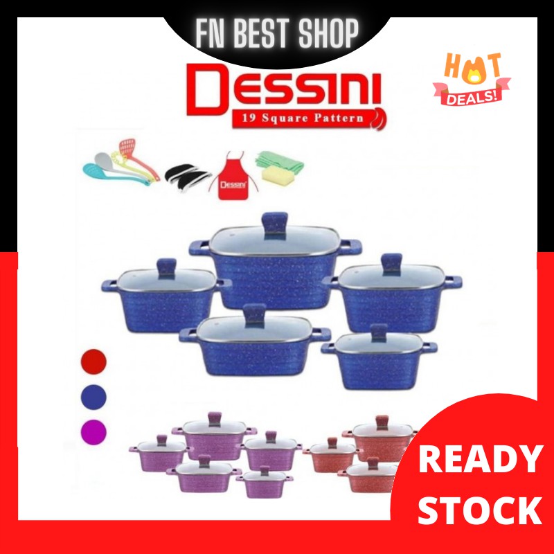 💥READY STOCK💥 New High Quality Dessini 19pc Set Non Stick Granite ...