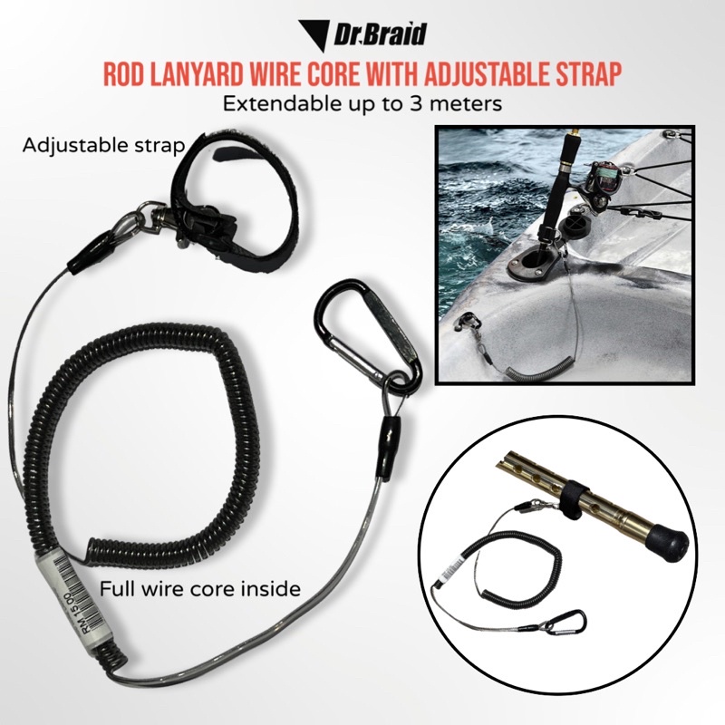(New) Dr.Braid Rod Lanyard Wire Core with Adjustable Strap | Shopee ...