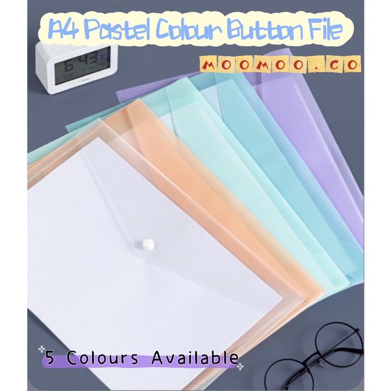 [NEW] A4 Size Pastel Colour Button File Folder 莫兰迪系列 A4 文件袋 资料收纳袋子 ...