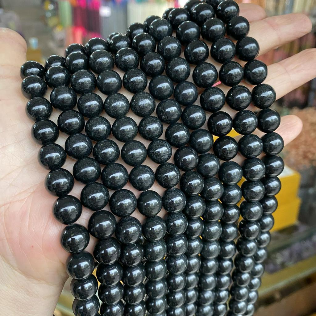 Natural Russia Origin Shungit Stone Loose Round 6/8/10mm Beads Strand ...