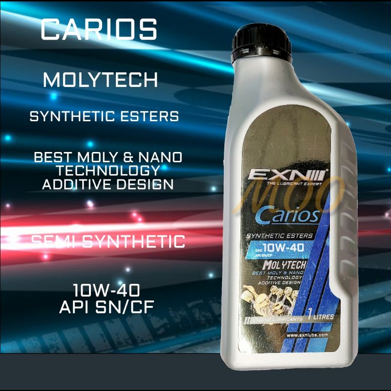 EXN CARIOS 10W-40 10W40 MOLYTECH RACING 3 SEMI SYNTHETIC ESTERS ENGINE ...