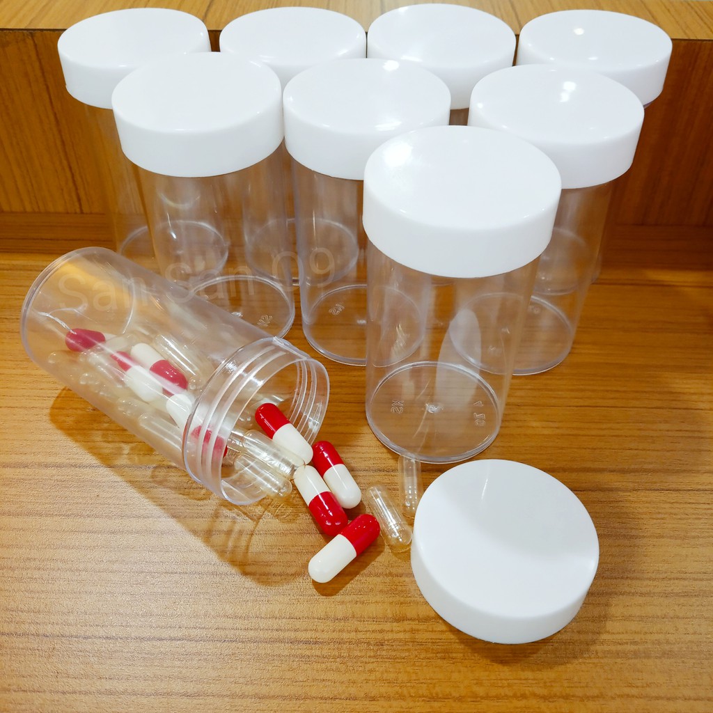 [READY STOCK] 4oz Empty Pill Box Caps| Plastic Bottle | Transparent ...