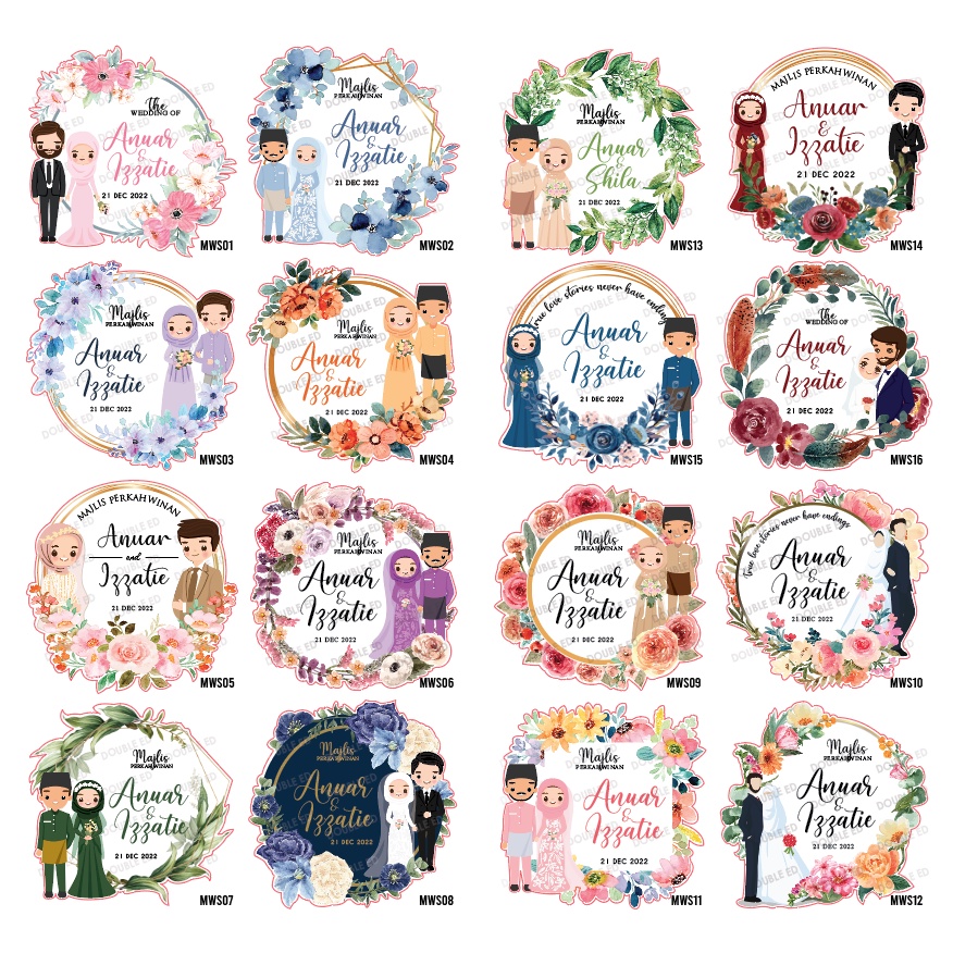 STICKER KAHWIN/ WEDDING STICKER / 100PCS | Shopee Malaysia
