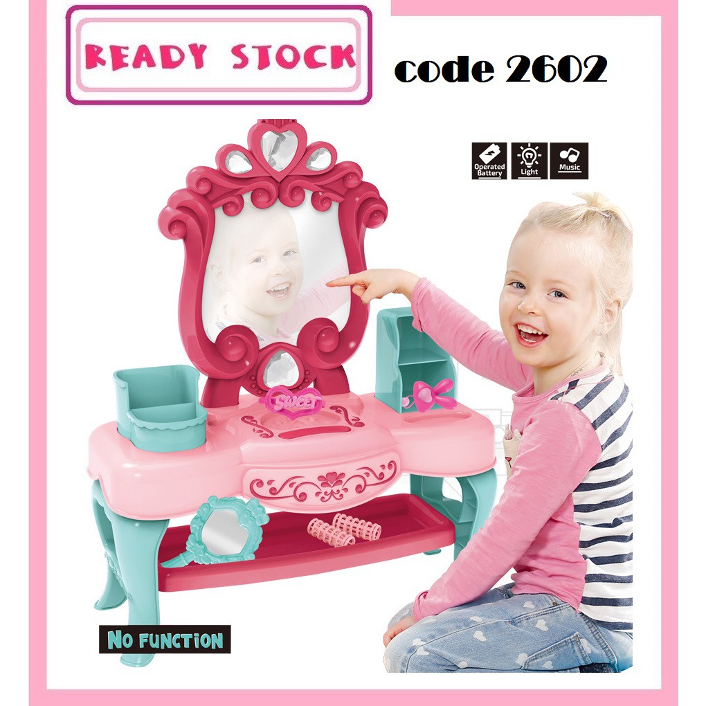 Girls Make up Dressing Table Toy For Princess Kids with Light And Sound ...