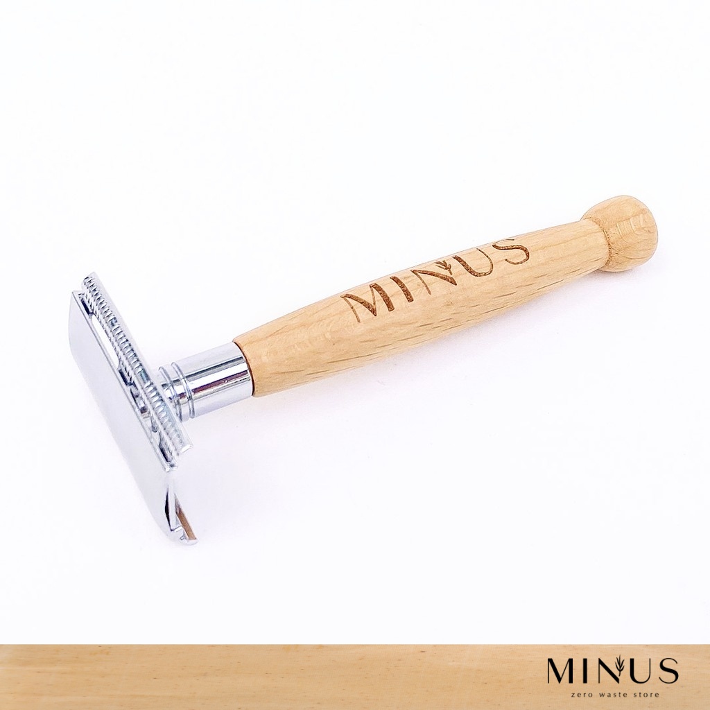 Wooden Double Edge Safety Razor With 1 Blade Traditional Shaver Pisau ...