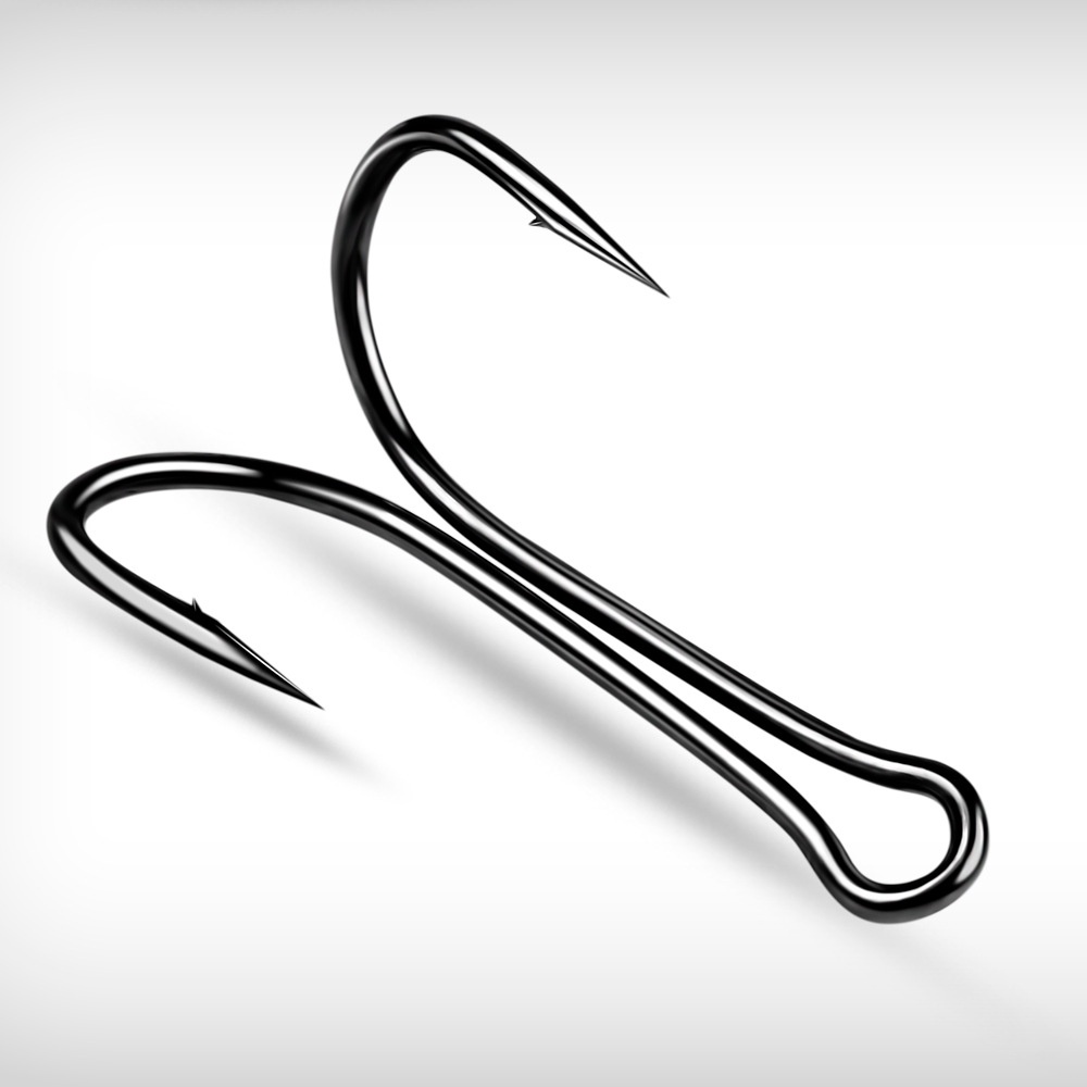 Two Claw Hooks 2#-10# For soft bait Concealed fishhook Fishing hook ...