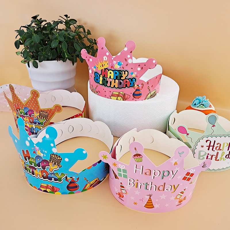 Happy Birthday Paper Hat for Children Adult | Cartoon Birthday Party ...
