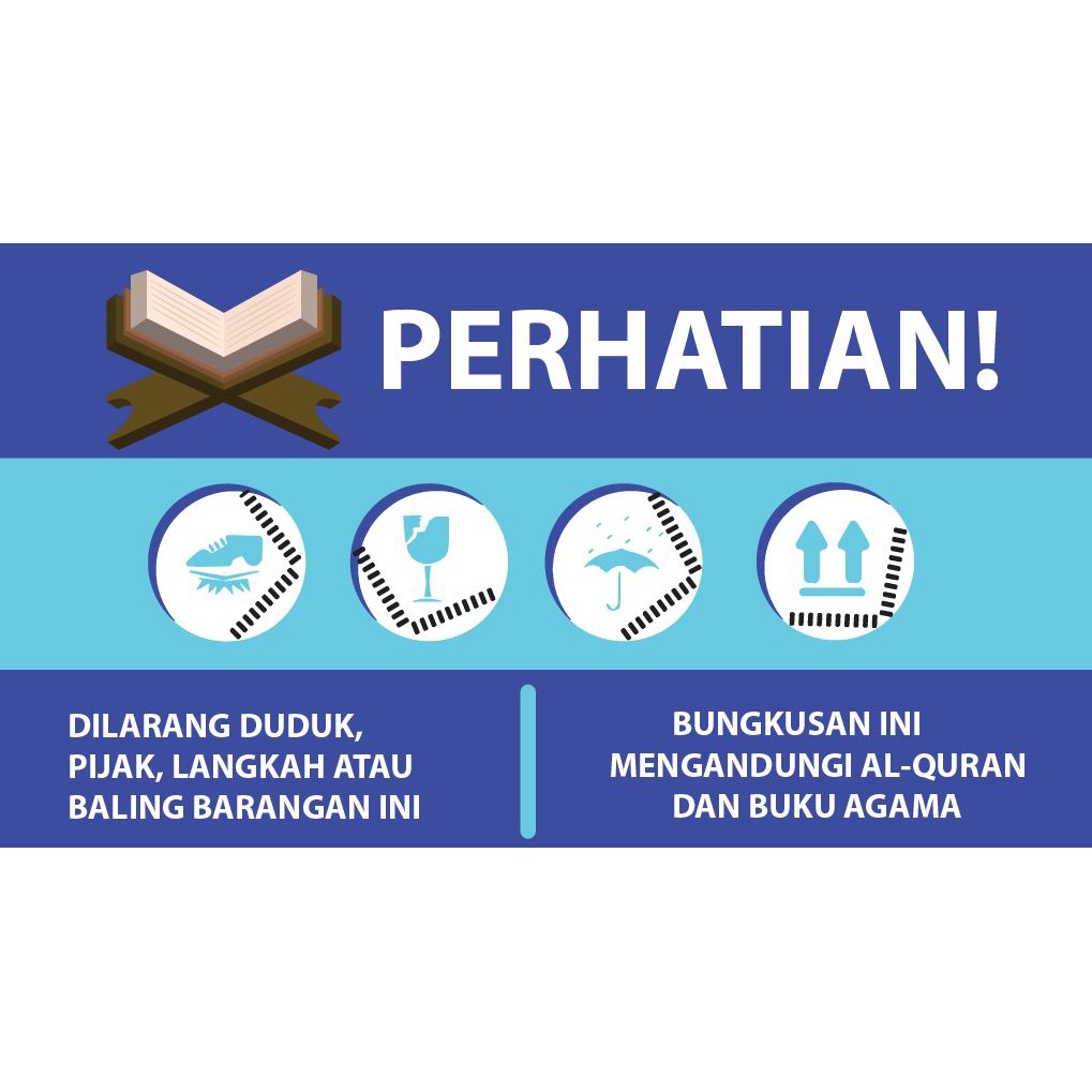 🔥READY STOCK🔥 📍BUY 30 FREE 3📍 STIKER FRAGILE AL QURAN BIRU/ STICKER ...