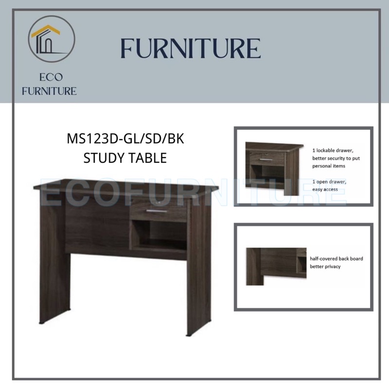 EcoFurniture Computer Table Computer Desk Meja Komputer Meja Belajar ...