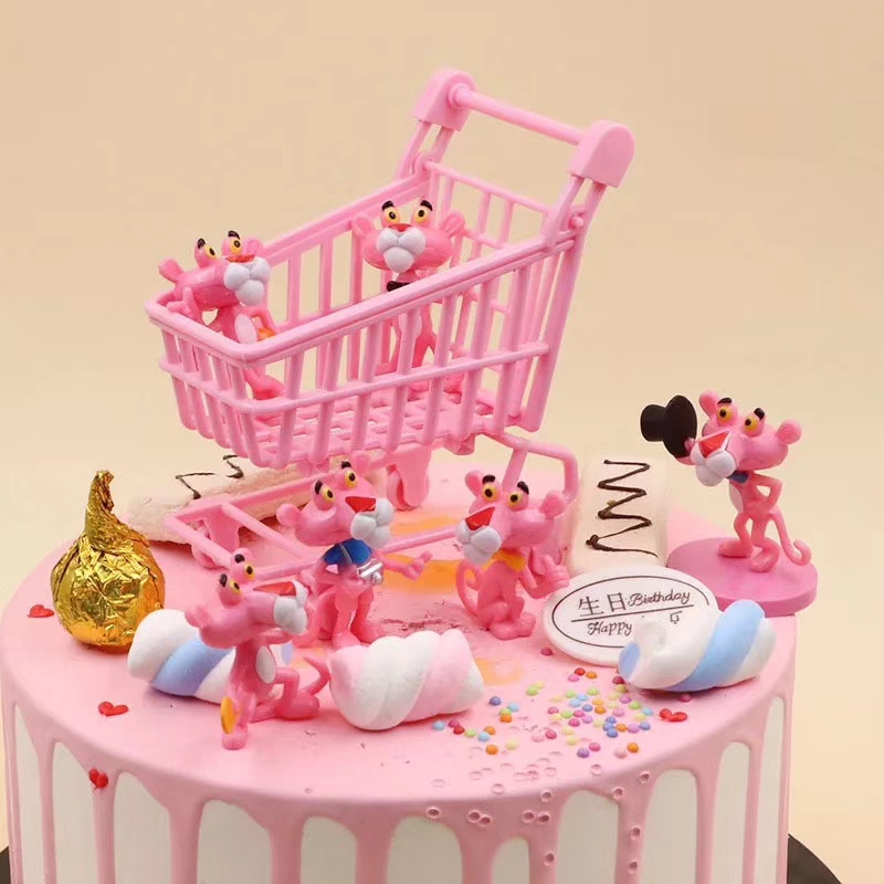 Mini Pink Panther Action Figure Toys Cute Cartoon 4.5Cm PVC Animals ...