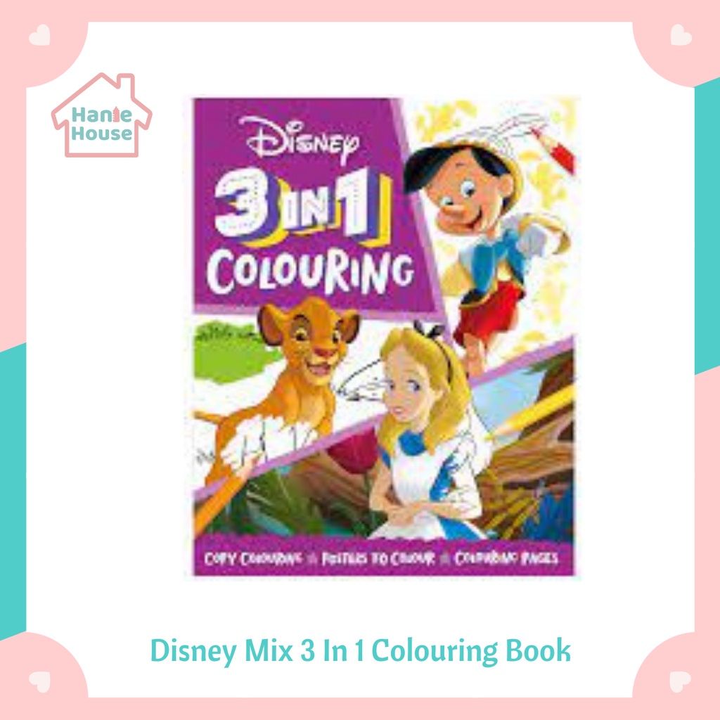 Disney Mix Favourite Character 3 in 1 Colouring Book With Posters ...