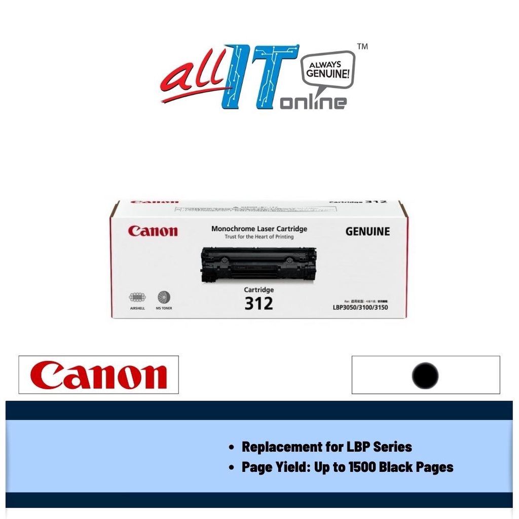 Canon 312 Toner Cartridge (Black) | Shopee Malaysia