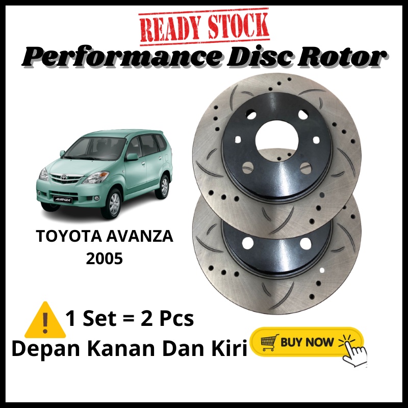 Toyota Avanza 2004" F652 F601 F602 Performance Disc Rotor Slotted ...