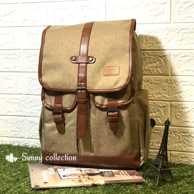 🔥Ready Stock 🔥Korean style canvas backpack double shoulder bag unisex ...