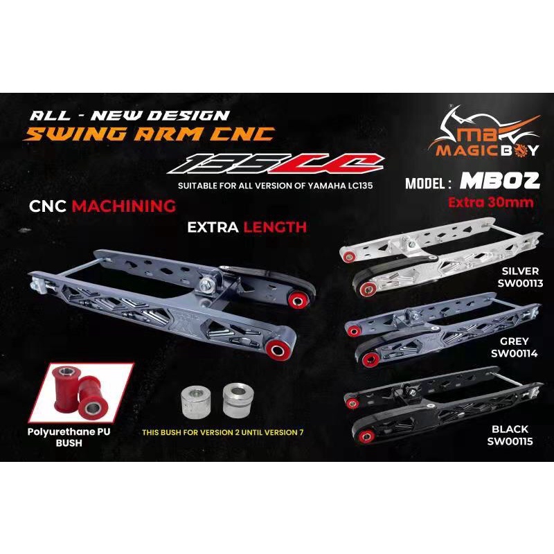 🔥MAGIC BOY CNC SWING ARM LC135 V1-V7 LEBIH 2INCI🔥 | Shopee Malaysia