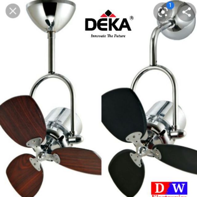 Deka 16" 3 Blades Design Decorative Ceiling / Wall Fan M3(Black Colour ...