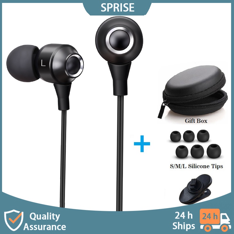 SPRISE Bass Stereo Metal Earphones With Microphone Noise Cancelling ...