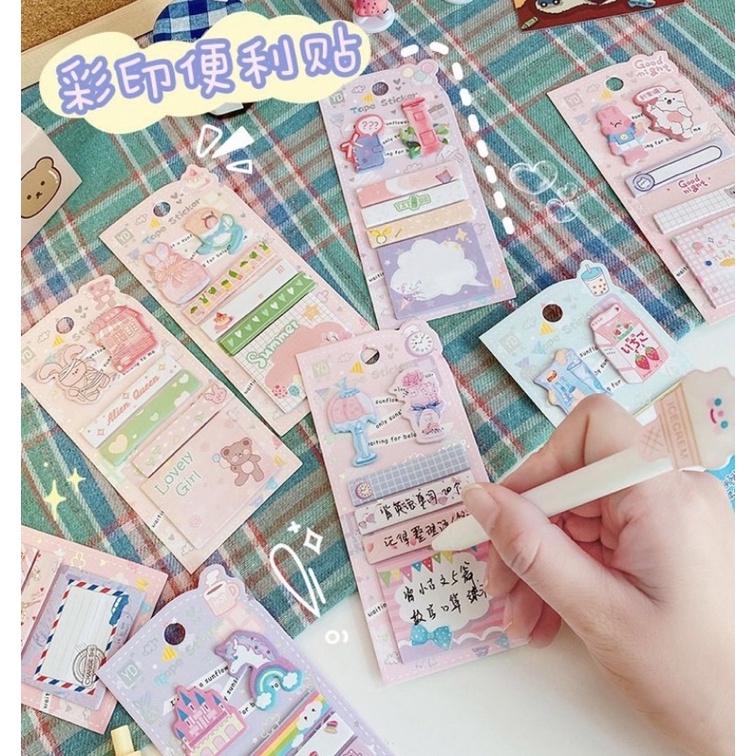 DMC WHOLESALE CUTE GIRLY THEMES STICKY NOTES CUTE MEMO PAD MEMO NOTE ...