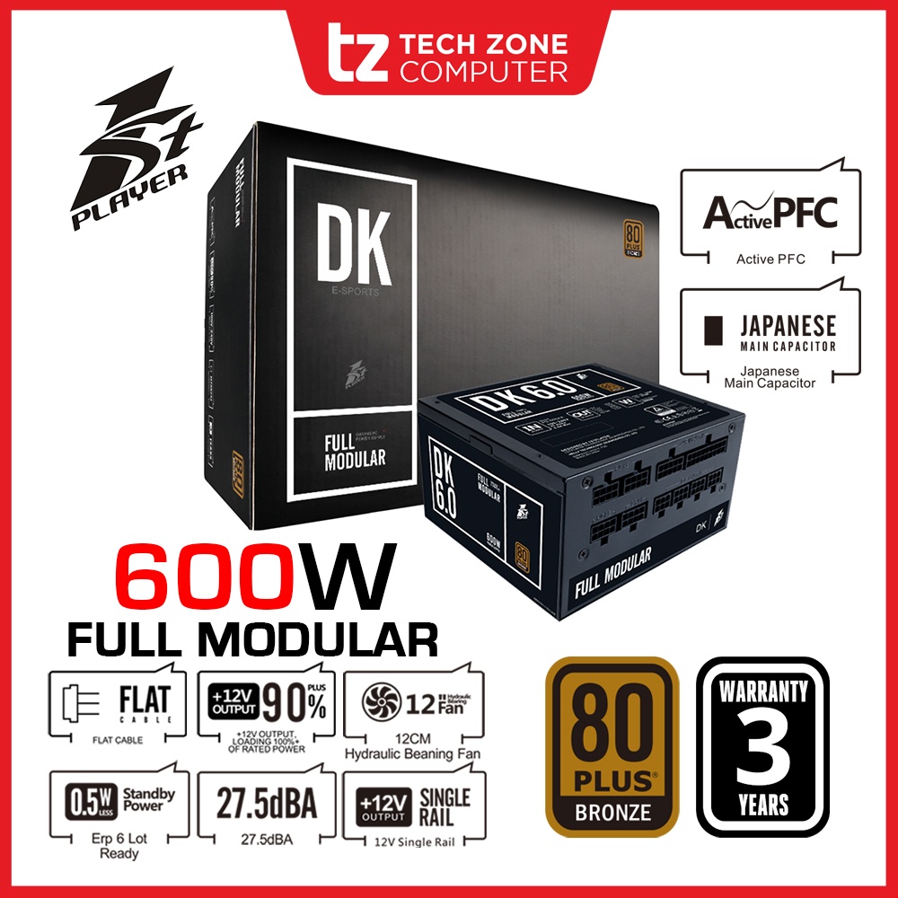 1st Player DK PS-600AX DK 6.0 [Full Modular] Power Supply (600W, 80 ...