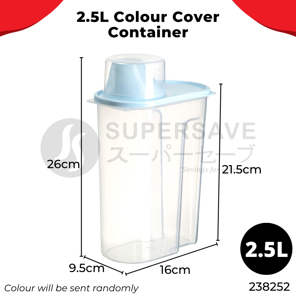 SUPERSAVE Air Tight Food Container Measuring Cup Rice Storage Box ...