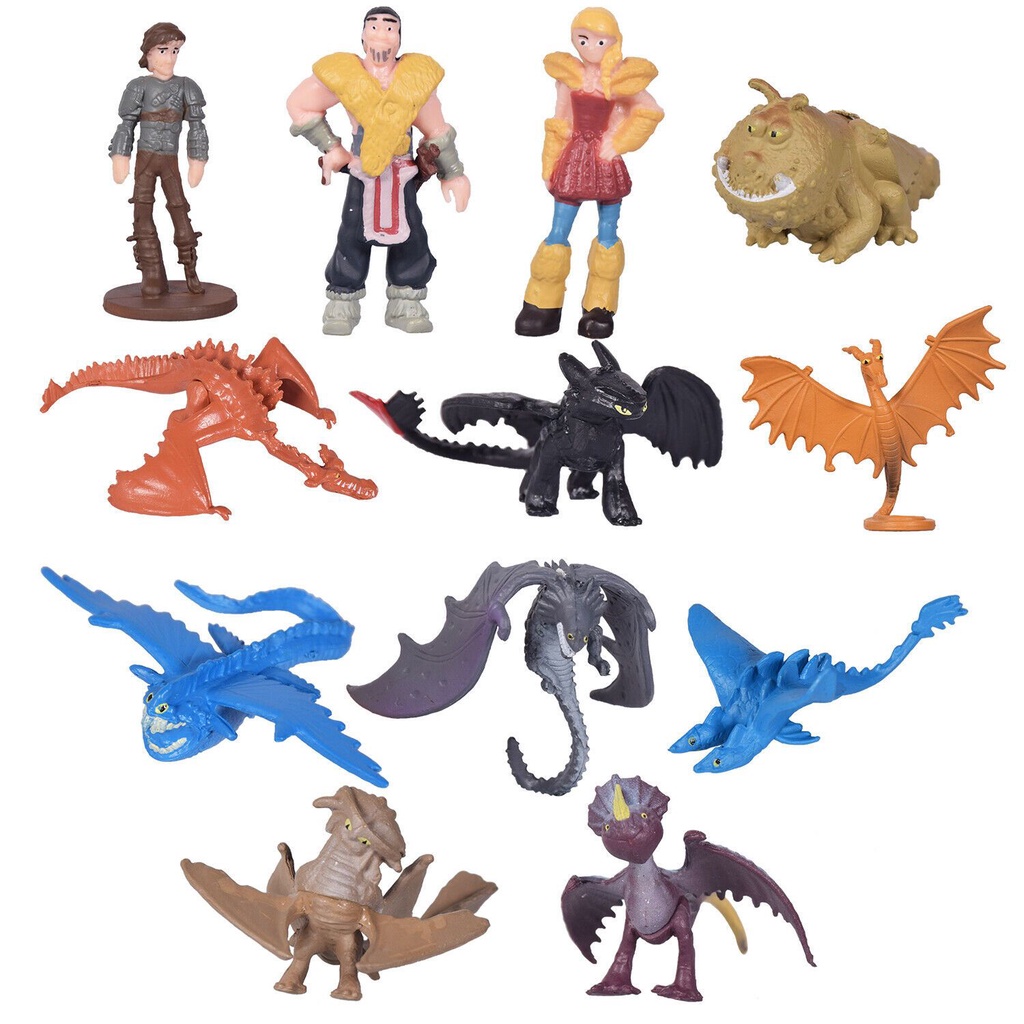 12 Pcs Adorable How To Train Your Dragon Action Figures Hiccup Astrid ...