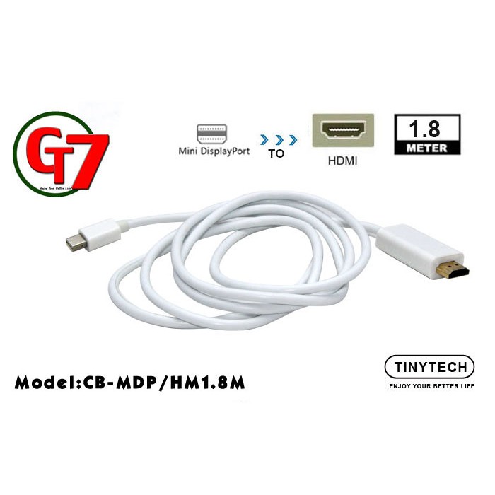 TINYTECH MINI DISPLAY PORT-MALE TO HDTV-MALE CABLE 1.8 METER (CB-MDP ...
