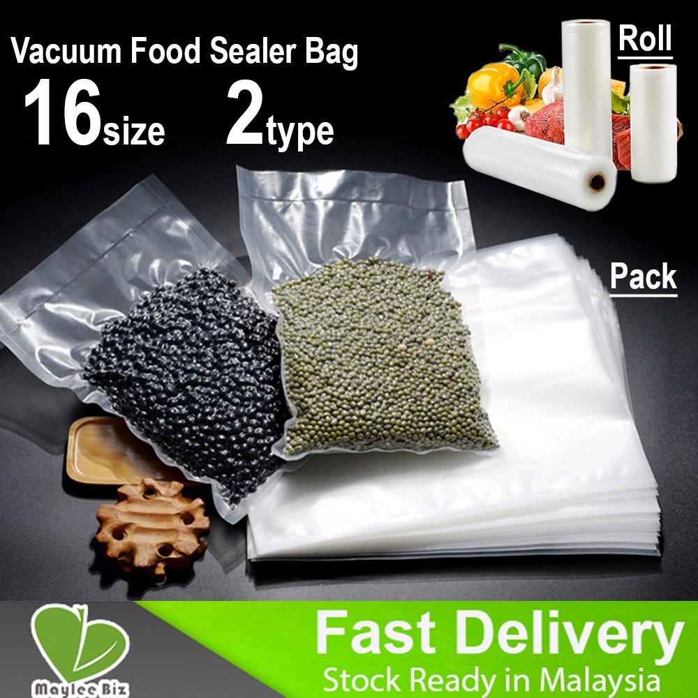 100pcs Set Roll Vacuum Sealer Bag Embossed For Food Frozen Storage ...