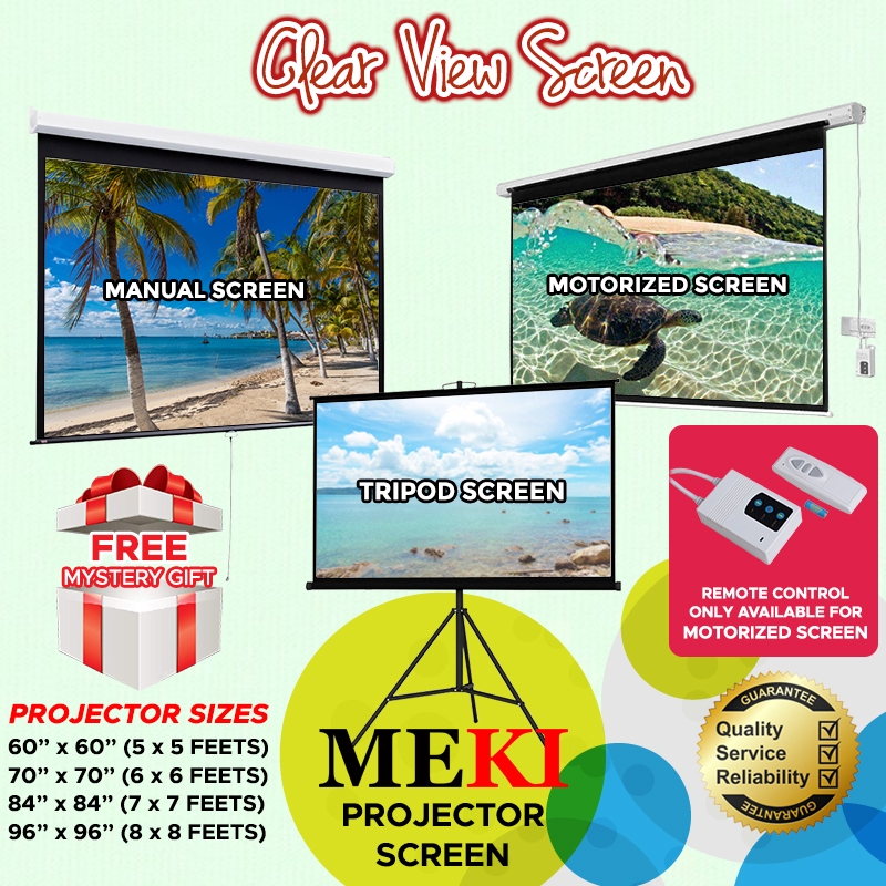 MEKI 4 Sizes High Quality Projector Screen Matte White Projector Manual ...